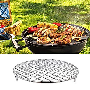 Vifemify Multi-Purpose Stainless Steel Grill Net BBQ Steamer Rack Fryer Accessories Healthy and Non Toxic Easy to Use Easy to Clean