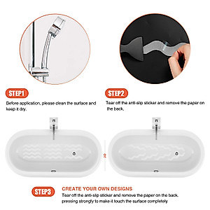 Secopad Patented Anti Slip Shower Stickers 24 PCS Safety Bathtub Strips Adhesive Decals with Premium Scraper for  Bath Tub Shower Stairs