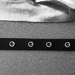 MILAKOO Women Men Cool Punk Goth Leather Collar Choker Necklace (Black)