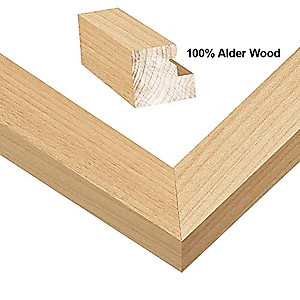 RPJC 11x14 inch Picture Frame Made of Solid Wood and High Definition Glass Display Pictures 8x10 with Mat or 11x14 Without Mat for Wall Mounting Photo Frame Natural