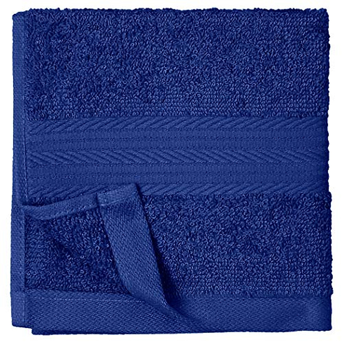 Amazon Basics Fade-Resistant Cotton Washcloth - 12-Pack, Navy Blue