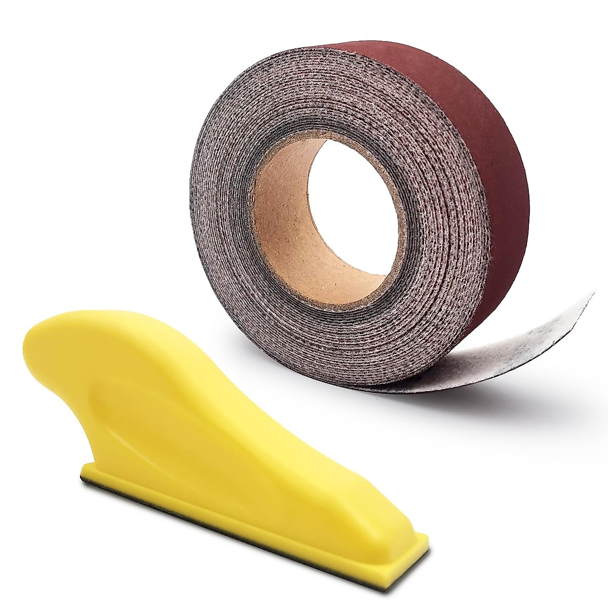 Mini Sander for Small Projects Plus One Roll of 600 Grit Hook and Loop Sandpaper (1''x20'), Micro Sander Sanding Tool Kit for Detail Sanding, DIY Crafts, Tight Spaces, Precision Woodworking (600 Grit)