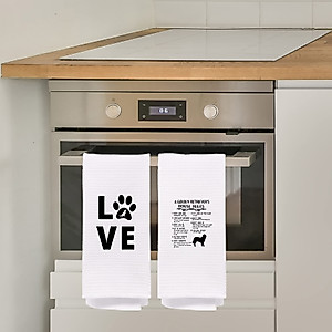 NEGIGA Funny Golden Retriever Dish Cloths Towels 24x16 Inch Set of 4,Golden Retriever Lovers Decor Decorative Dish Hand Towels for Dorm Kitchen Bathroom,Dog Lover Gifts for Women,Housewarming Gifts