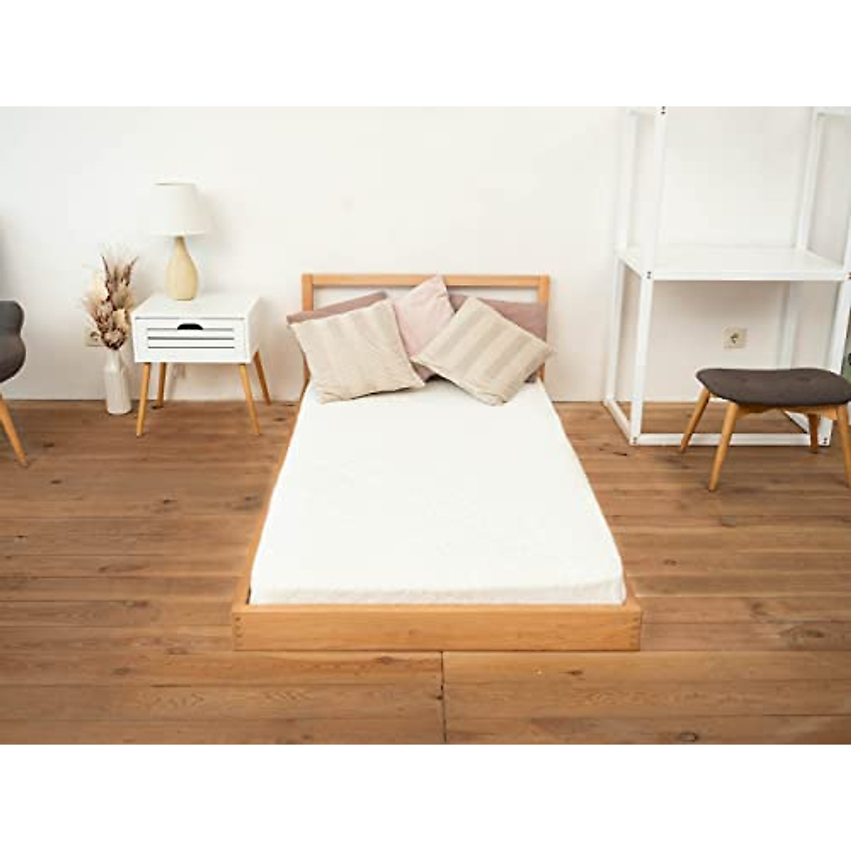 BUSYWOOD Loft Floor Bed for Kids - Comfortable Teen Bed - Wood Loft Bed Frame for Kids - Cozy Junior Floor Bed - Girls Bed - Boys Bed - Toddler Floor Bed (Model 9, Floor)