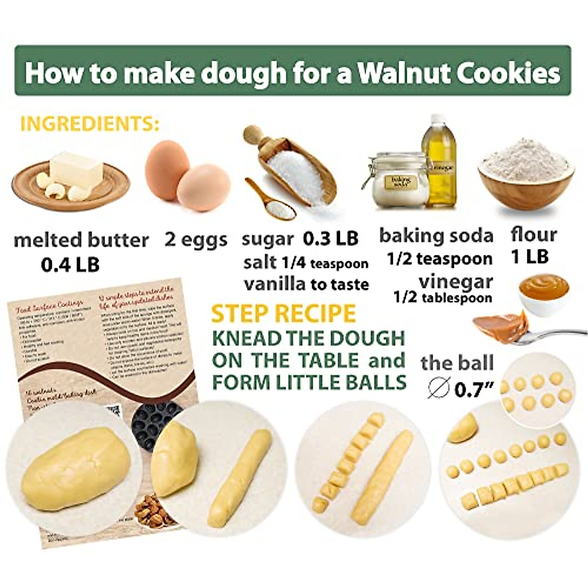 Walnut Cookie Mold Maker 16 non-stick - Oreshki Mold Maker - Walnut Cookie Molds - Орешница Russian - Oreshki Maker - Walnut Cookie Maker Oreshek - Nutty Maker - Oreshnitsa Nut Cookies Maker