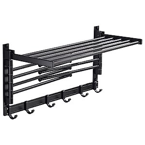 NADAENQ Bath Towel Holder, Multifunctional Rotating Towel Rack, No Punching Bathroom Towel Rack for Bathroom, Kitchen and Wardrobe,50cm