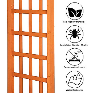 VINGLI 85in Wooden Garden Arbor, Wedding Arch for Ceremony, Wood Garden Trellis for Plant Climbing, Christmas Garden Decor Pergola for Garden Backyard, Lawn (Teak)