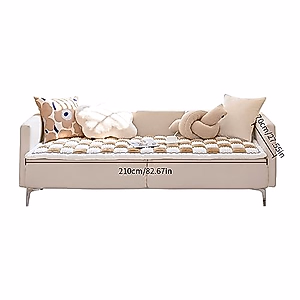 HOMEREFROM Cream-Coloured Large Plaid Square Pet Mat Bed Couch Cover, Fuzzy Couch Cover for Sofa, Dog Blankets for Large Dogs, Dog Bed Cover Pet Blanket (27.55 * 82.67, Black)