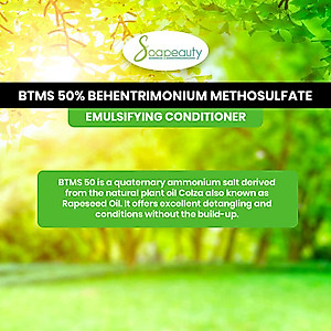 4 OZ BTMS 50 conditioning emulsifier derived from colza oil and Consists of Behentrimonium Methosulfate, Cetyl Alcohol and Butylene Glycol. BTMS 50 emulsifying wax for Beauty Products 4 OZ