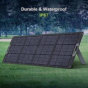 JustNow 200W Portable Solar Panel High Efficiency Foldable Kickstand Waterproof IP67 for Portable Power Station Camping Trip Outdoor