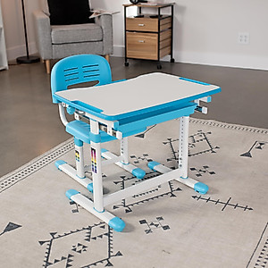 VIVO Height Adjustable Kids' Desk Chair, Chair Only, Multifunctional Interactive Workstation for School Study or Play, Children's Ergonomic Seat with Back, Blue, DESK-V201B-CH
