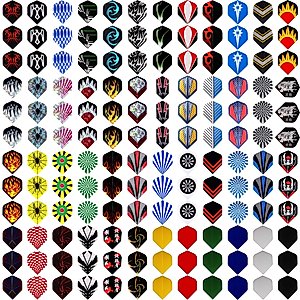 MaxMau Dart Flights,144 pcs Standard Shape Professional Flight Feather Replacement Tails Wing for Steel Tip and Soft Tip Darts