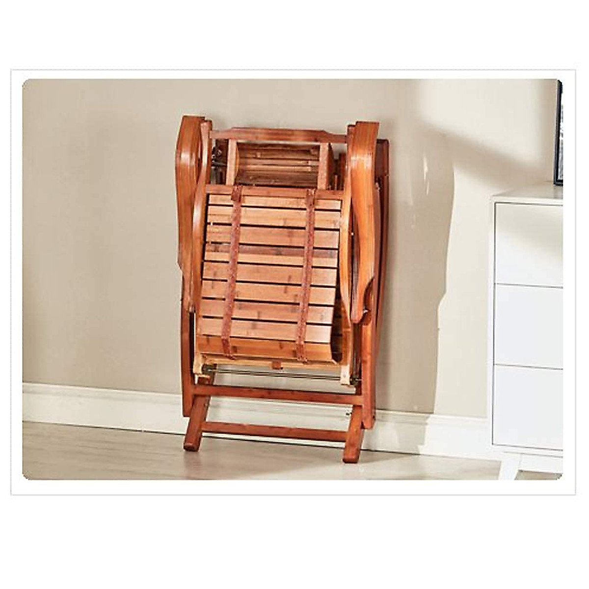 Lounge Chair, Zero Chair,Lounge Chairs,Wooden Folding Rocking Chair Balcony Bamboo Adjustable Back Chair with Headrest and Foot Massage Outdoor Sun Loungers Camping Chair