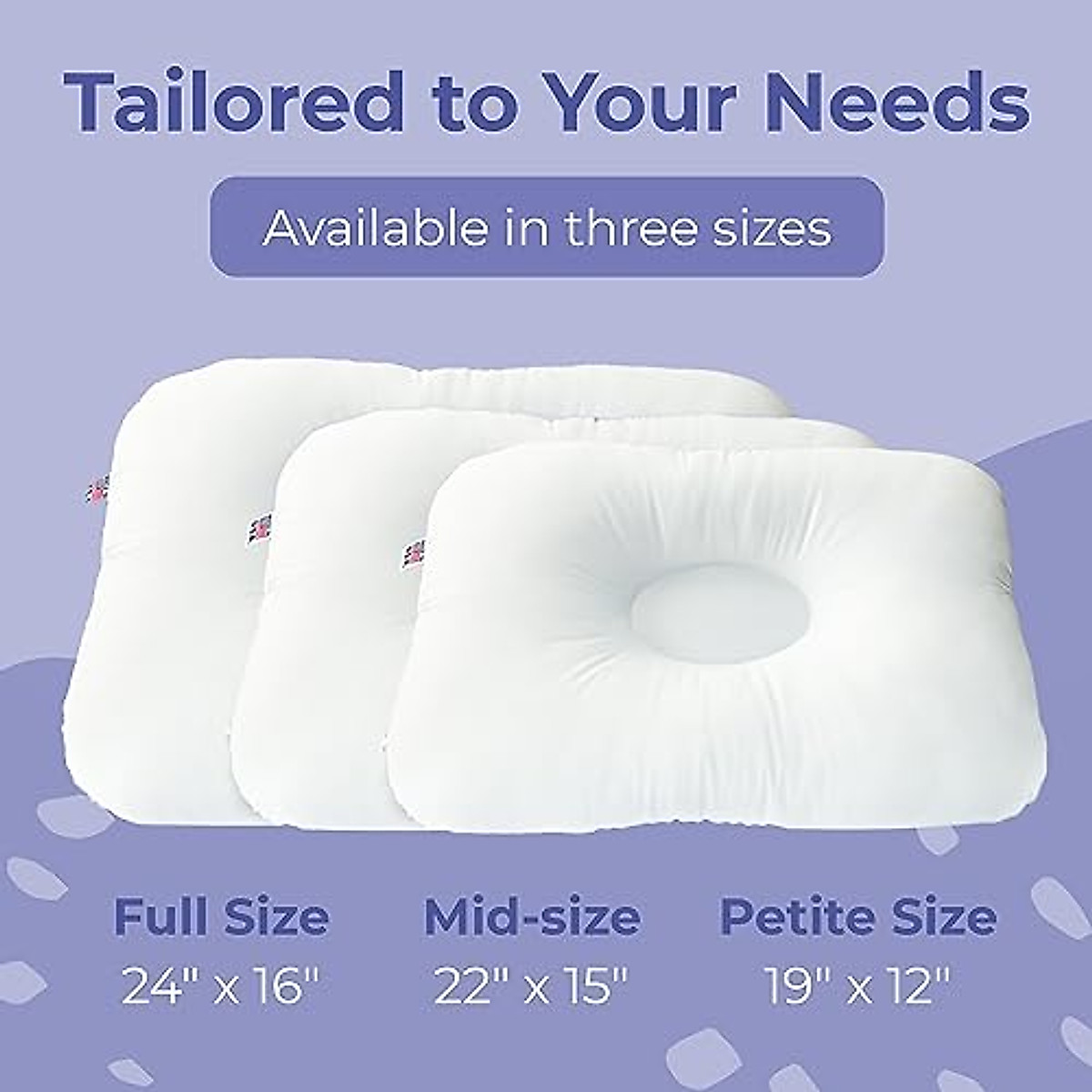 Jestik Oval Center Cervical Pillows: Neck & Cervical Orthopedic Pillows for Back and Side Sleepers - Posture Pillow with Ergonomic Oval Center for Shoulder, Back, and Neck Pain Relief (Petite)