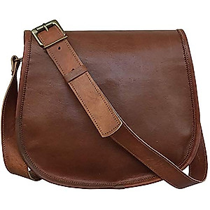Leather Purse Women Shoulder Bag Crossbody Satchel Ladies Tote, Brown, Size 14.0