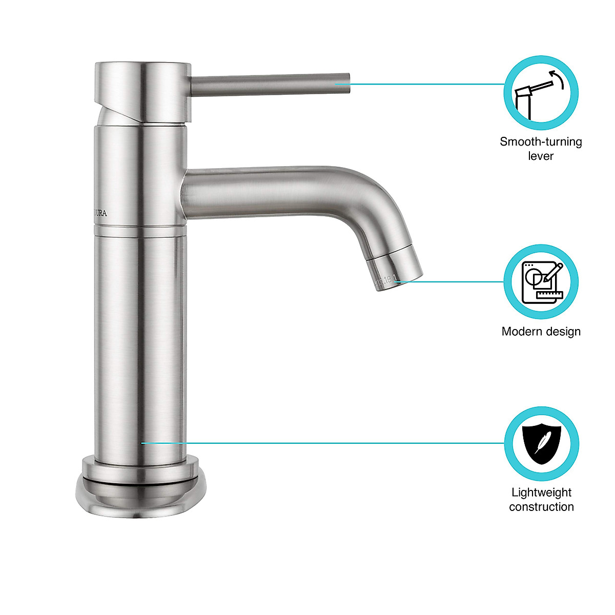 Dura Faucet RV Single Handle Lever Vessel Bathroom Sink Faucet - Single Hole (Brushed Satin Nickel)