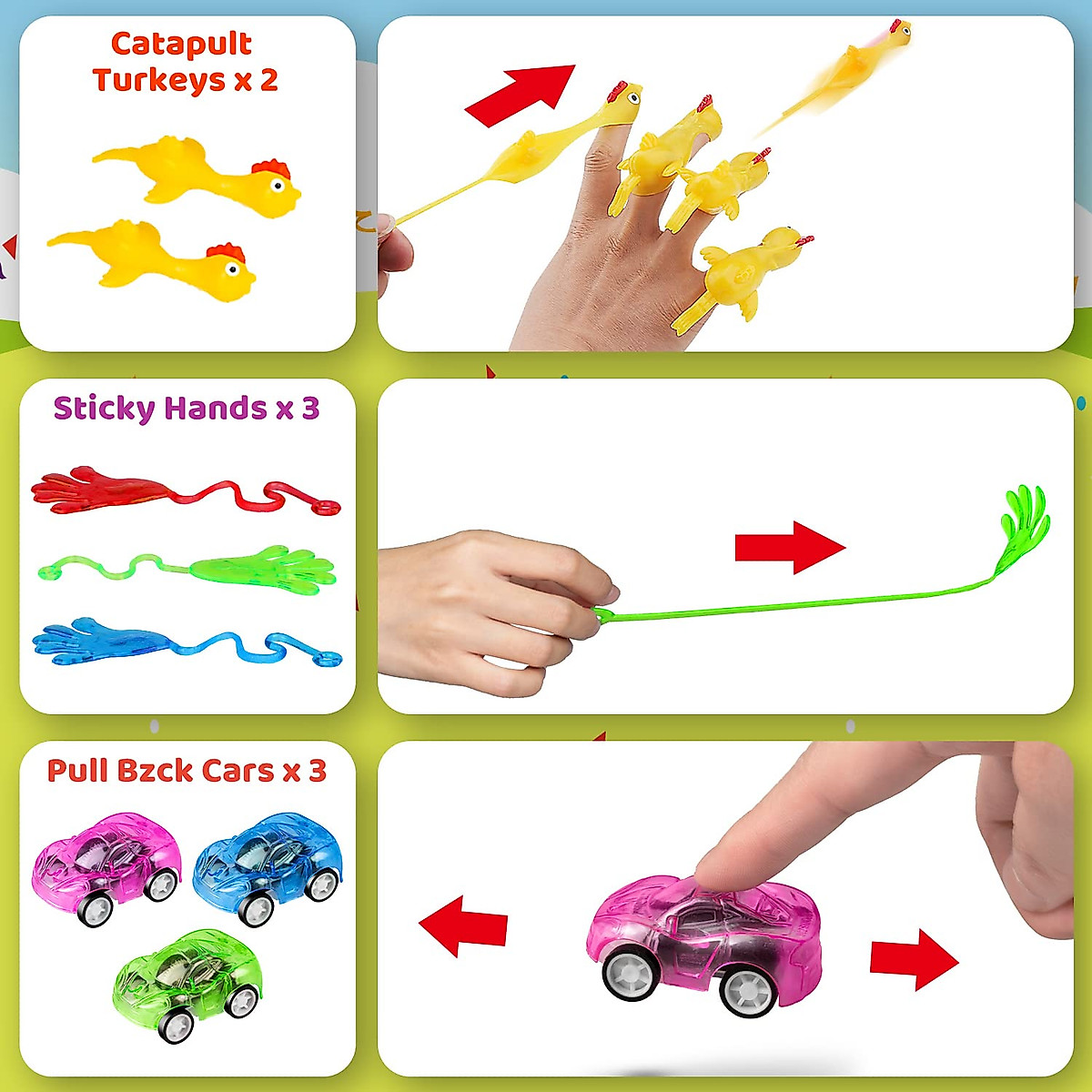 Party Favors Goodie Bags for kids, Toy Assortment Carnival Prizes Classroom Rewards, Pinata Filler for Holiday Birthday Party, Squishy Toys, Fidget Spinners, Pop Tube, Wacky Track