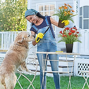 Luxsego Silk Artificial Flowers Coreopsis Faux Flowers, Potted Floral Decor for Garden, Wedding, Office Table Decor Gifts Idea for Her or Him, Decorative Home Accessories(16.7in, Red)