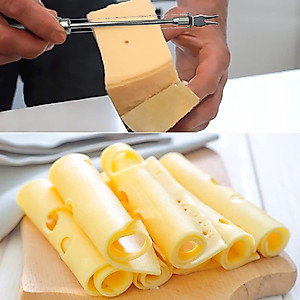 Cheese Cutter Linear Stainless Steel Butter Cheese Slicer for Cutting Soft, Semi-hard and Hard Cheese Kitchen Cooking Tools
