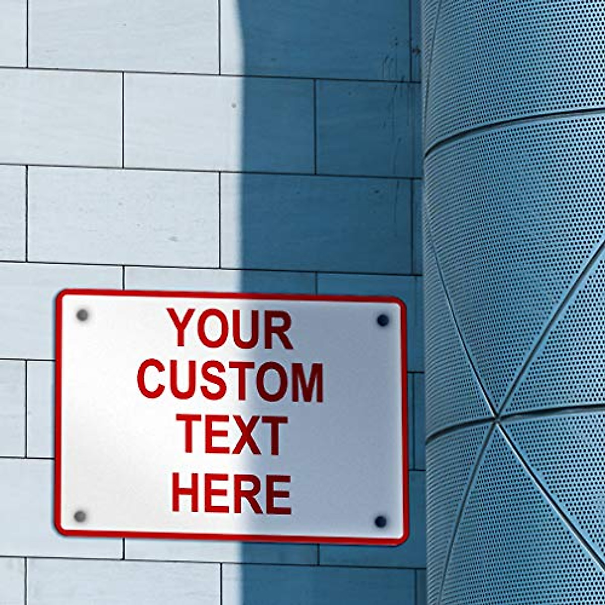 Aluminum Weatherproof Metal Sign Multiple Sizes Custom Personalized Text Here White Red Danger Horizontal Street Signs 10x7Inches