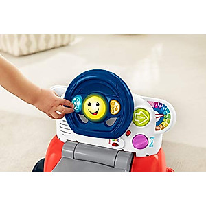 Fisher-Price Laugh & Learn 3-In-1 Smart Car, Baby Walker & Toddler Ride-On Toy with Smart Stages Learning Content for Ages 9+ Months
