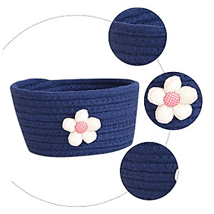 Cabilock Storage Box Storage Trays Baskets Woven Hamper Storage Bin Baskets Storage Bin for Toys Storage Baskets Cotton Rope Basket Sundries To Weave Woven Basket Cotton