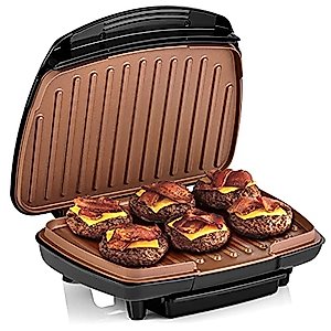 Health and Home 2-Serving Classic Plate Grill Maker and Panini Press, Black, KS-306