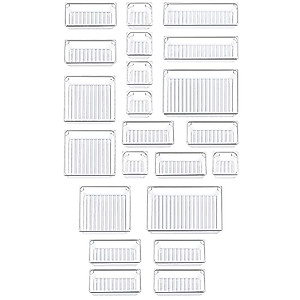 Kootek 22 Pcs Desk Drawer Organizer Set 5-Size Bathroom Drawer Tray Dividers Versatile Storage Bins Plastic Vanity Trays Organizers Divider Container for Dresser Makeup Kitchen Utensil Office