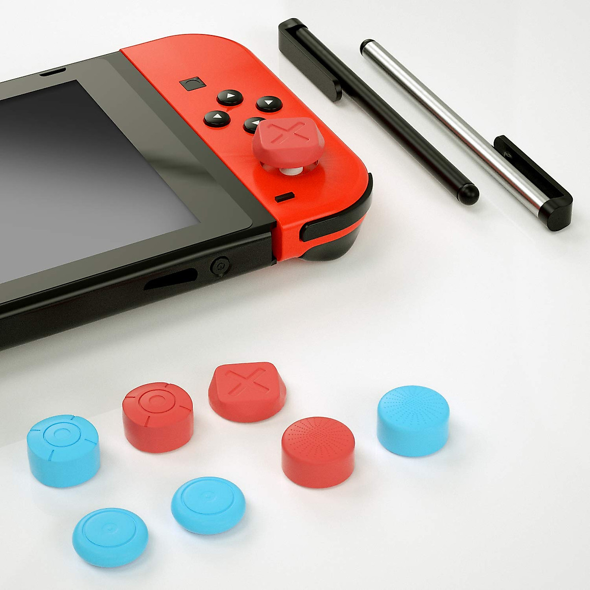 Stylus Kit for Nintendo Switch, 2 Stylus for Switch and 6 Thumb Grip Caps
