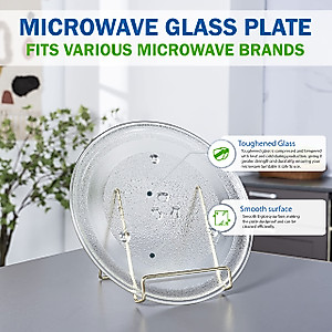 Microwave Plate Replacement 10.6 Inch for WB48X21336 Microwave Oven Turntable Plate - GE Replacement Microwave Glass Plate Fits Many Brands Plates - Rotating Dish Tray For Better Reheating and Cooking