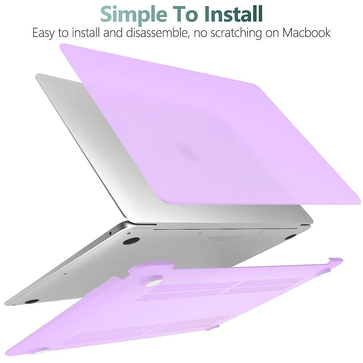 Batianda Hard Case for 2022 MacBook Pro 13-inch M2 M1 Chip A2338 A2289/A2251 2020 Rubberized Hard Shell Case Cover+Keyboard Cover + Screen Protector for New Mac Pro 13 Inch Touch Bar, Matte Purple