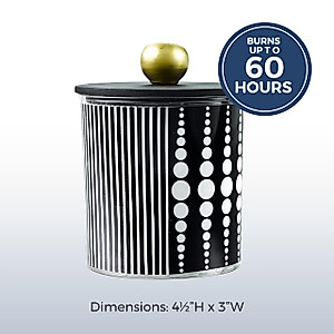 PartyLite Fig Fatale Monochrome Jar Candle – Elegant Black & White Design, Premium Fig & Vanilla Fragrance, Romantic Fruity Blend, 40-60 Hours Burn Time