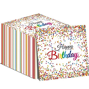 Confetti Sprinkles Birthday Napkins for Happy Birthday Party Supplies Sprinkles Party Themed Luncheon Paper Napkins Disposable for Kids Two Sweet Donut Birthdays Party Favors (100 Pack)