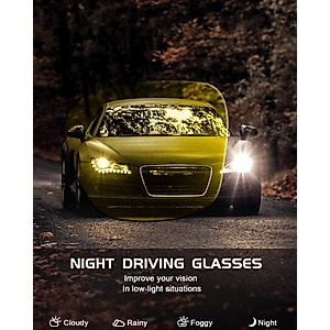 LVIOE Oversized Women Night Vision Glasses for Driving Fit Over Glasses with Polarized Yellow Tinted Lenses LN7519