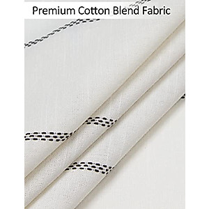 SUMGAR Cotton Shower Curtain Boho Farmhouse Shower Curtains for Bathroom with Tassels & Hooks, White Fabric Grey Checkered Bohemian Fringe Shower Curtain Set, 72" x 72"