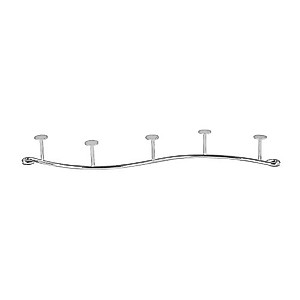 Spectrum Diversified Sweep 5-Hook Single Rack Wall Mount, Chrome (65070)