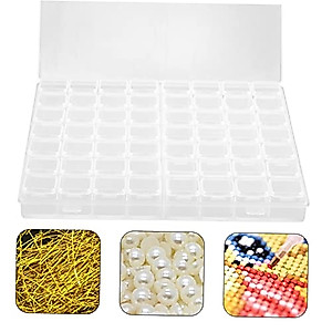 COHEALI 8 pcs Diamonds Stackable Sewing DIY Glitter Plastic Transparent Lids Nail Fishing Crafts Craft Diamond with Tackles Compartment Thread Embroidery Containers Clear Organizers Art