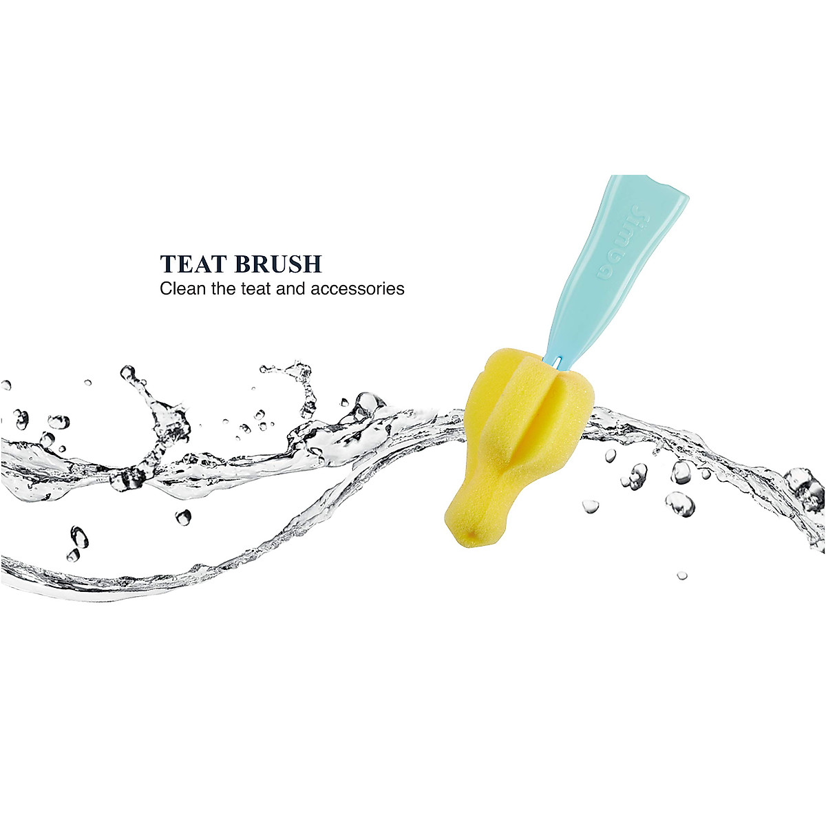 Simba Sponge Nipple Brush with Easy Hanging Hook (Turquoise)