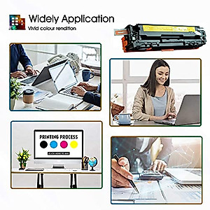 FUDEECON Compatible Toner Cartridge Replacement for 125A CB542A Suitable for use in HP CP1215 CP1210 CP1515N CP1518NI CM1312nfi CM1300 CM1312 Printer(Yellow,1-Pack)