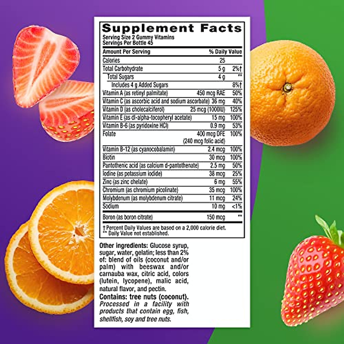 Vitafusion Multivitamin Plus Beauty – 2-in-1 Benefits – Adult Gummy with Hair, Skin & Nails Support (Biotin & Retinol – Vitamin A RAE) Daily, 90 Count