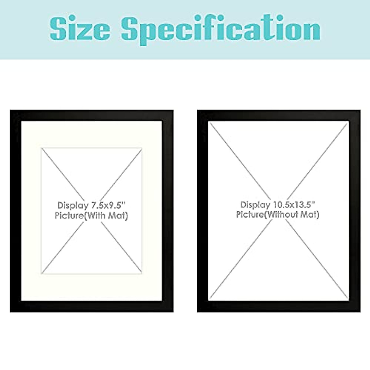 Frametory, 11x14 Picture Frame - Made to Display Pictures 8x10 with Mat or 11x14 Without Mat - Wide Molding - Pre-Installed Wall Mounting Hardware (Black, 1 Pack)