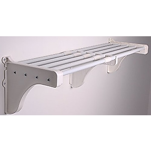 EZ Shelf DIY Expandable Shelf ONLY (No Hanging Rod) - 42.5” - 75” -White-Mounts to Backwall(Floating) with 2 End Brackets-Easy to Install-Strong- Closet Wire Shelving Alternative-(EZS-SW72-1-2)
