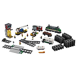 LEGO City Cargo Train 60198 Exclusive Remote Control Train Building Set with Tracks for Kids, Top Present for Boys and Girls (1226 Pieces)