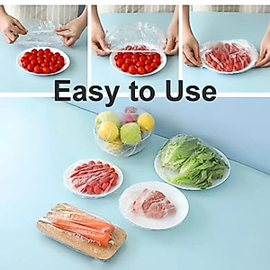 Dirtychop Reusable Fresh Keeping Bags/200PCS, Food Storage Covers Reusable Stretch Plastic Wrap Bowl Covers, Universal Food Tents/Food Covers for Outdoors, Kitchen (300 Pcs)