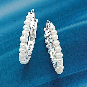 Ross-Simons 3-3.5mm Cultured Pearl Hoop Earrings