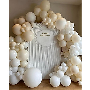 BAUANOOY 100pcs White Balloons 12 inch, White Latex Balloons with White Ribbon for Engagement Bridal Shower Bachelorette Birthday Wedding Party Decorations