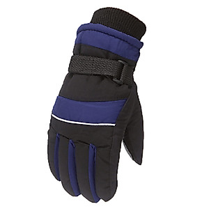 Aniywn Kids Warm Gloves Waterproof Kids Ski Snow Snowboard Gloves Cold Weather Thermal Gloves for Boys Girls 4-9 Years