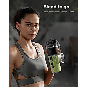 Cocinare 1100W Portable Blender, Personal Blender for Shakes and Smoothies, 6 Titanium Blades, 16 Oz To-Go Sports Bottle, 500+ Online Recipes, for Kitchen, Frozen Fruit, Ice, Nut (Black)