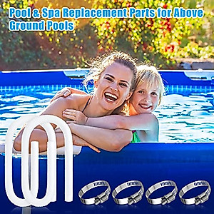 1.5 Inch Pool Hose for Above Ground Pools Diameter Pool Pump Replacement Hose 59 Inch Length Swimming Pool Hose with Hose Clamps (16 Pcs)