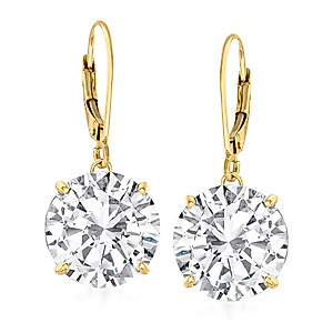 Ross-Simons 8.00 ct. t.w. CZ Drop Earrings in 14kt Yellow Gold
